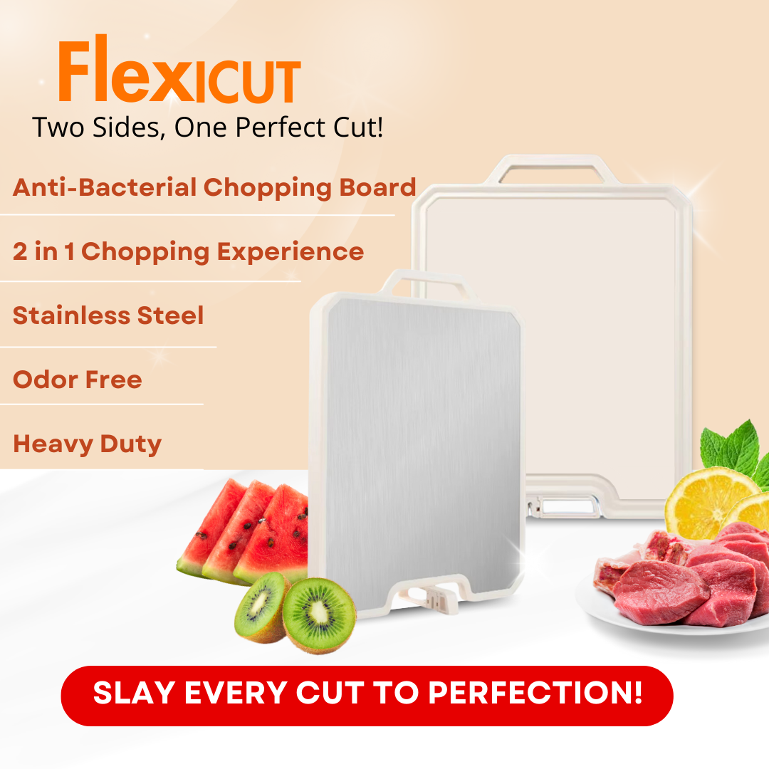 Euro Hauz™ FlexiCut Antibacterial Stainless Steel Chopping Board – Eurohauz